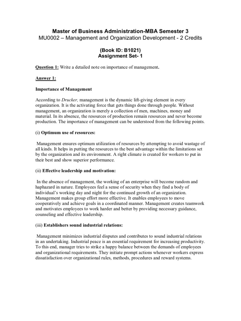 MU0002 Management & Ion Development | PDF | Organization Development ...