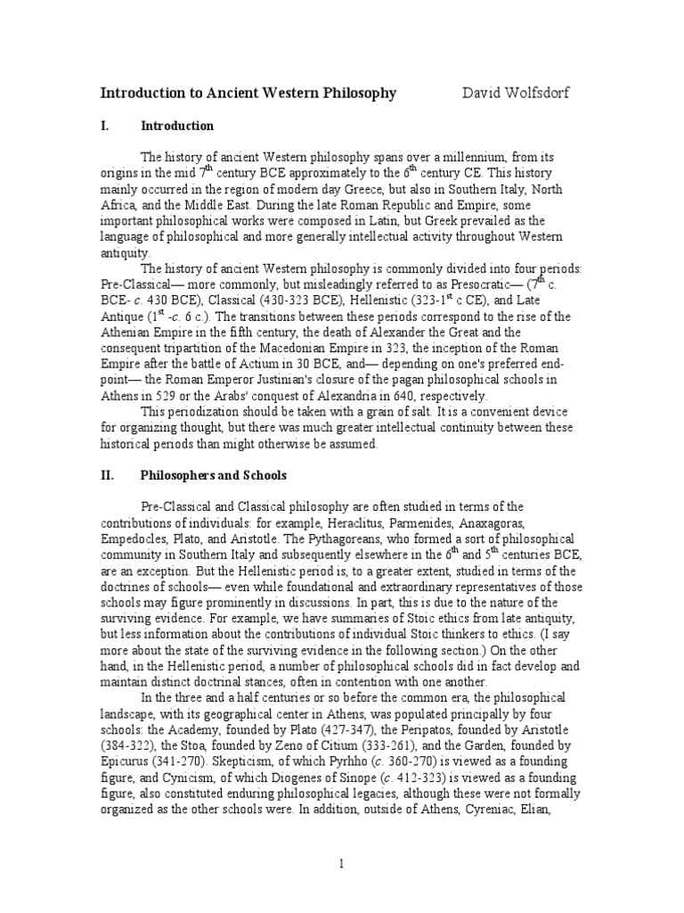 Ancient Western Philosophy Overview | PDF | Neoplatonism | Aristotle