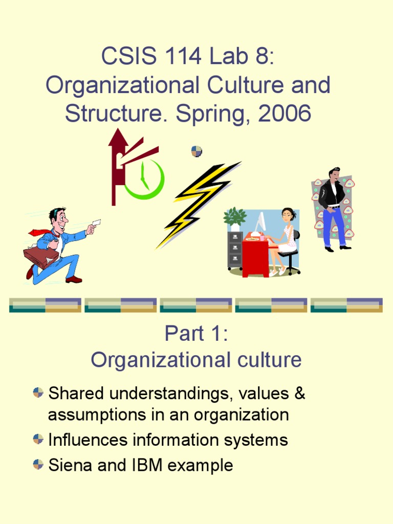 CSIS 114 Lab 8: Organizational Culture and Structure. Spring, 2006 ...