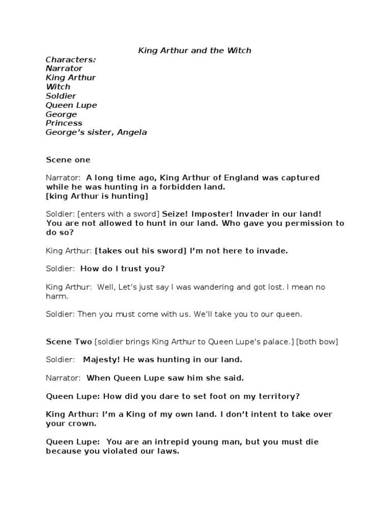 King Arthur and The Witch - Play | PDF | Witchcraft