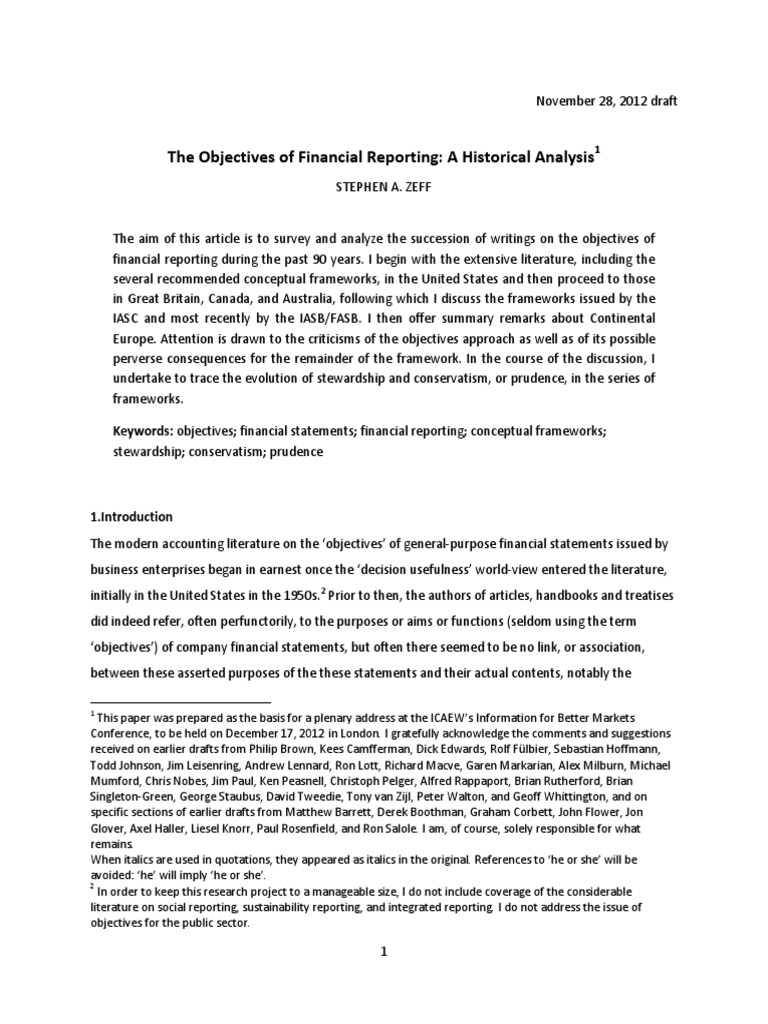 Objectives of Financial Reporting | PDF | Financial Accounting ...