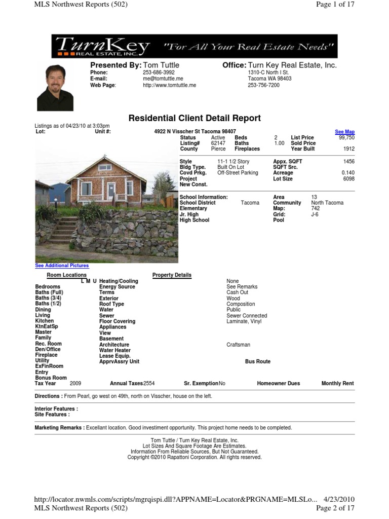 Friday Foreclosure Flyer For Pierce County, WA Including Tacoma, Gig ...