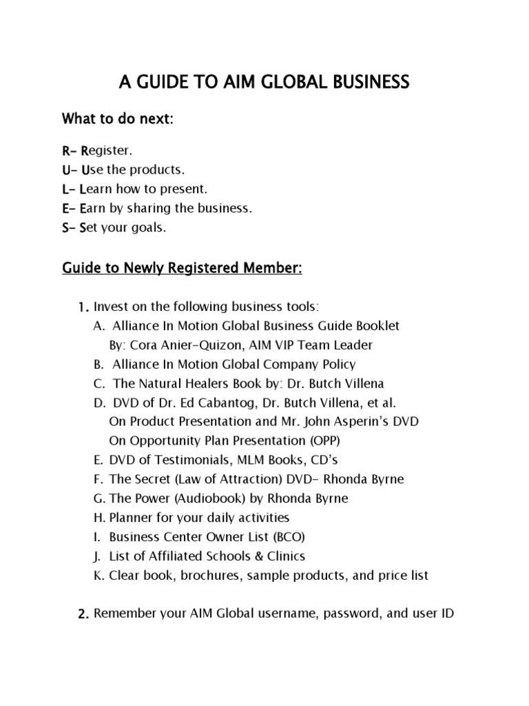 A Guide To Aim Global Business | PDF | Bdo Unibank | Vegetables