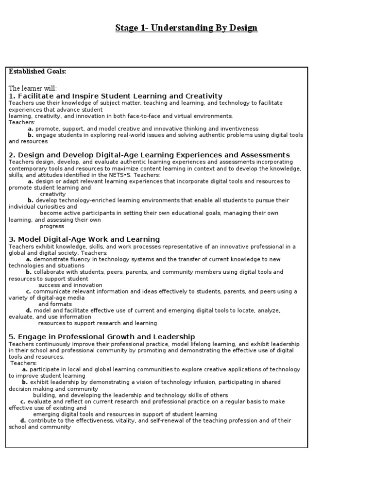 UBD Unit For Staff | PDF