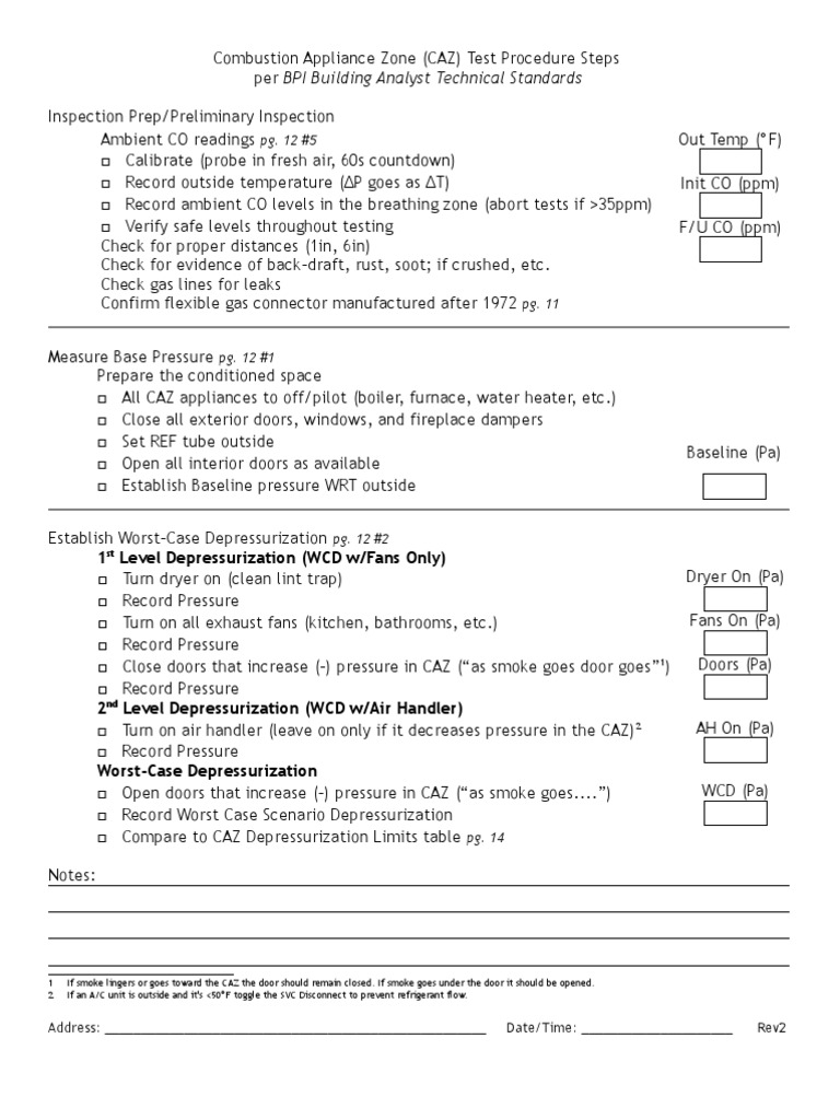 CAZ Test Procedures | Download Free PDF | Clothes Dryer | Water Heating