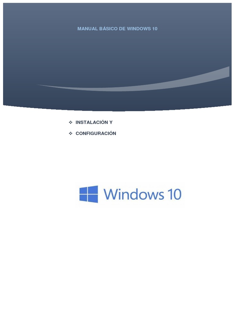 Manual Instalación y Configuración Windows 10 | PDF | Windows 10 ...