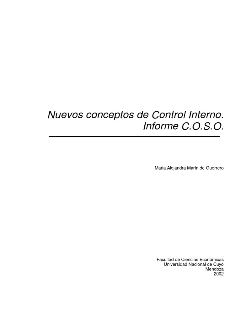 Nuevos Conceptos de Control Interno. Informe COSO | PDF | Recursos ... Nuevos Conceptos de Control Interno. Informe COSO | PDF | Recursos ...
