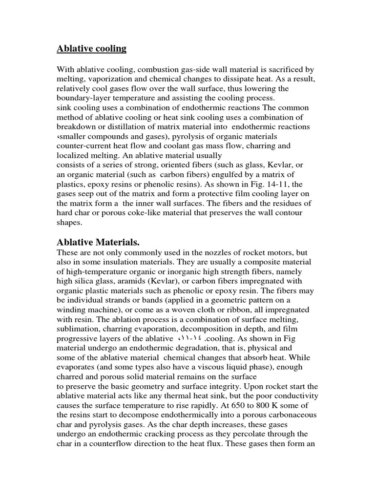 Ablative Cooling | Download Free PDF | Rocket Propellant | Rocket Engine