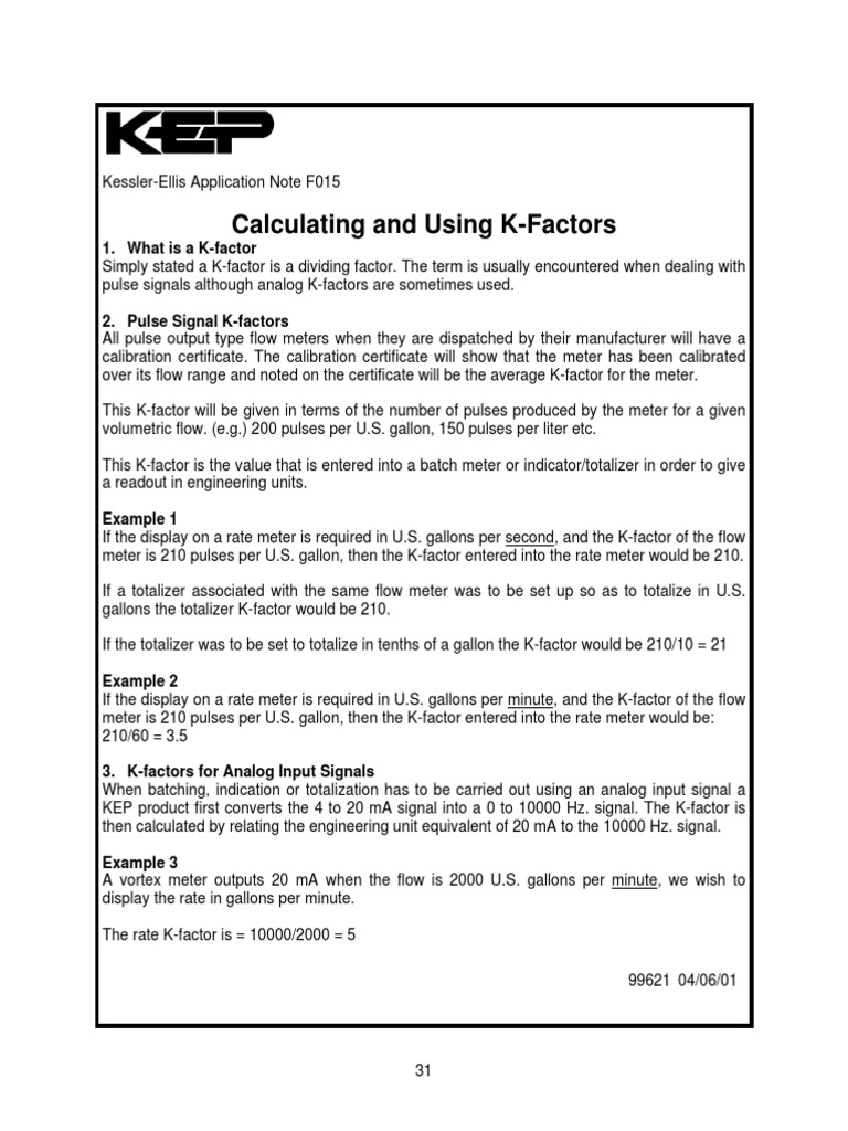 Understanding K-Factors in Flow Meters | PDF | Flow Measurement | Frequency