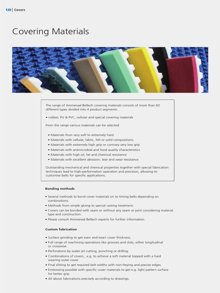 Covering Materials | PDF | Belt (Mechanical) | Wear