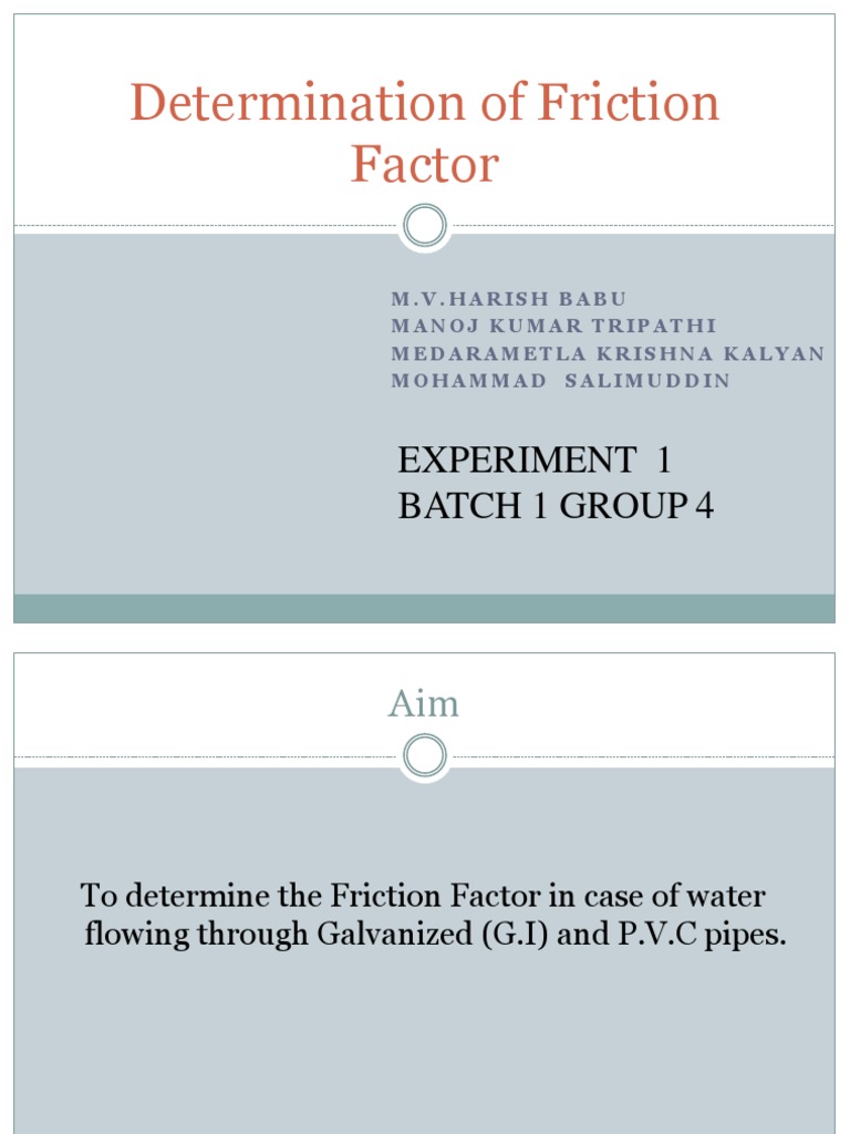 Determining Friction Factor | PDF | Dynamics (Mechanics) | Chemical ...
