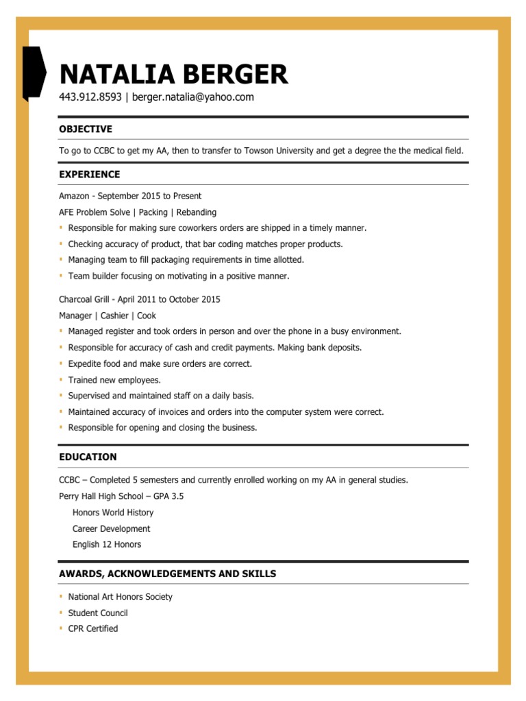 Natalia Berger Resume | PDF