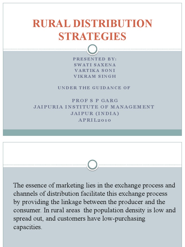 Rural Distribution Strategies Guide | PDF | Nokia | Business Economics