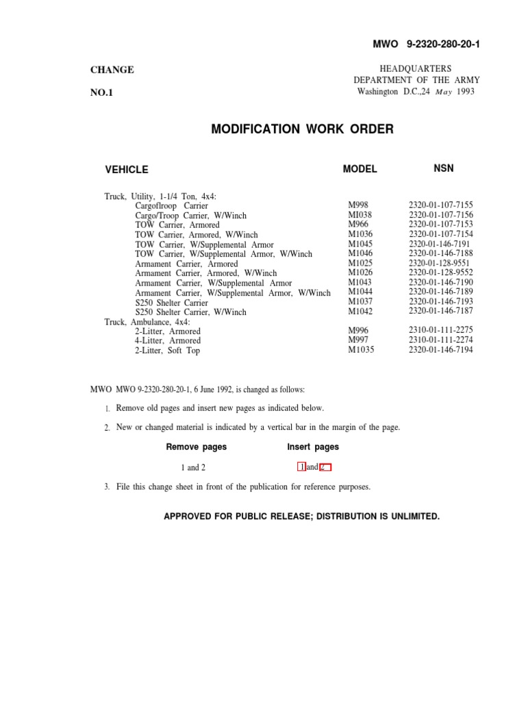 Mwo 9-2320-280-20-1 | PDF | Humvee | Electrical Connector