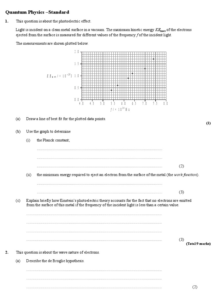 Quantum Physics | PDF | Photoelectric Effect | Electron