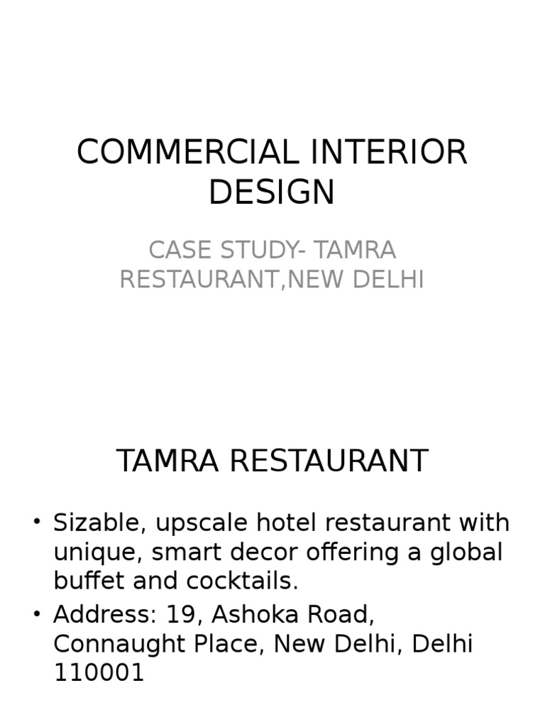 Tamra Restaurant Interior Design Case Study | PDF | Cooking, Food ...