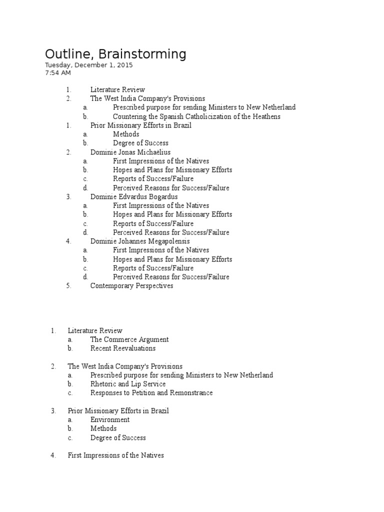 Outline, Brainstorming | PDF | Calvinism | Religious Conversion