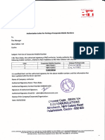 Format of Authorization Letter For Porting of Corporate Mobile Numbers ...