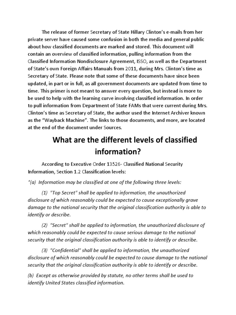 Classified Materials Brief | PDF | Classified Information | Classified ...