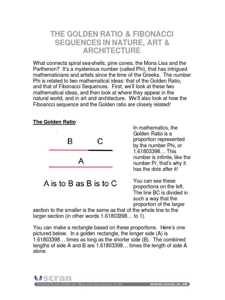 The Golden Ratio and Fibonacci Sequences in Nature Art and Architecture ...