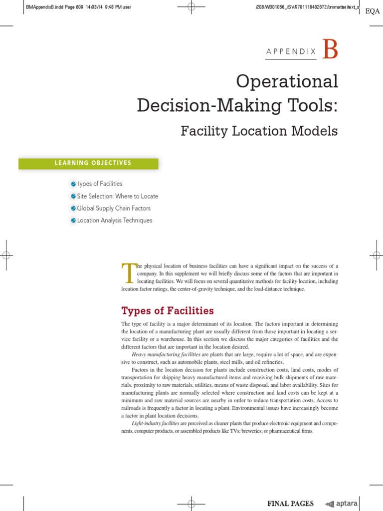 Facility Location Factors and Models | PDF | Geographic Information ...