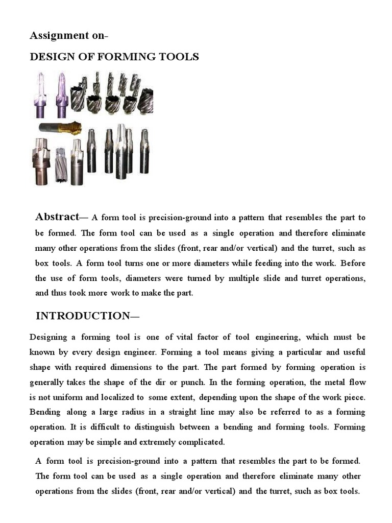 Form Tool Design and Applications | PDF | Wear | Stress (Mechanics)
