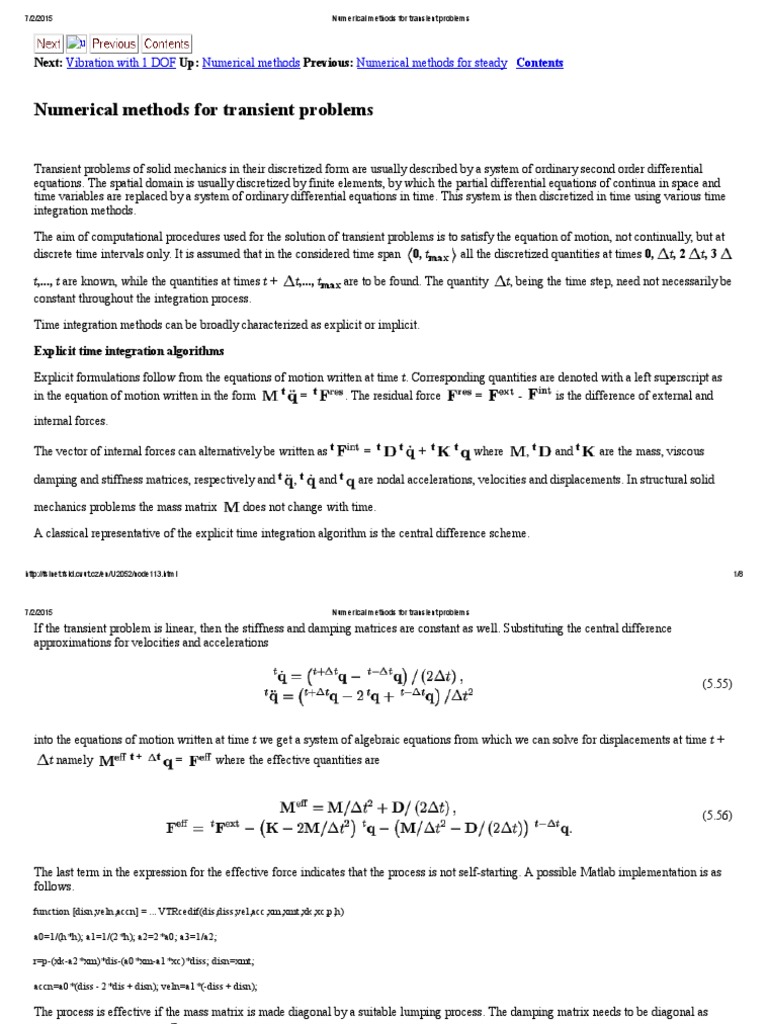Implicit Vs Explicit Pdf Matrix Mathematics Finite Element Method
