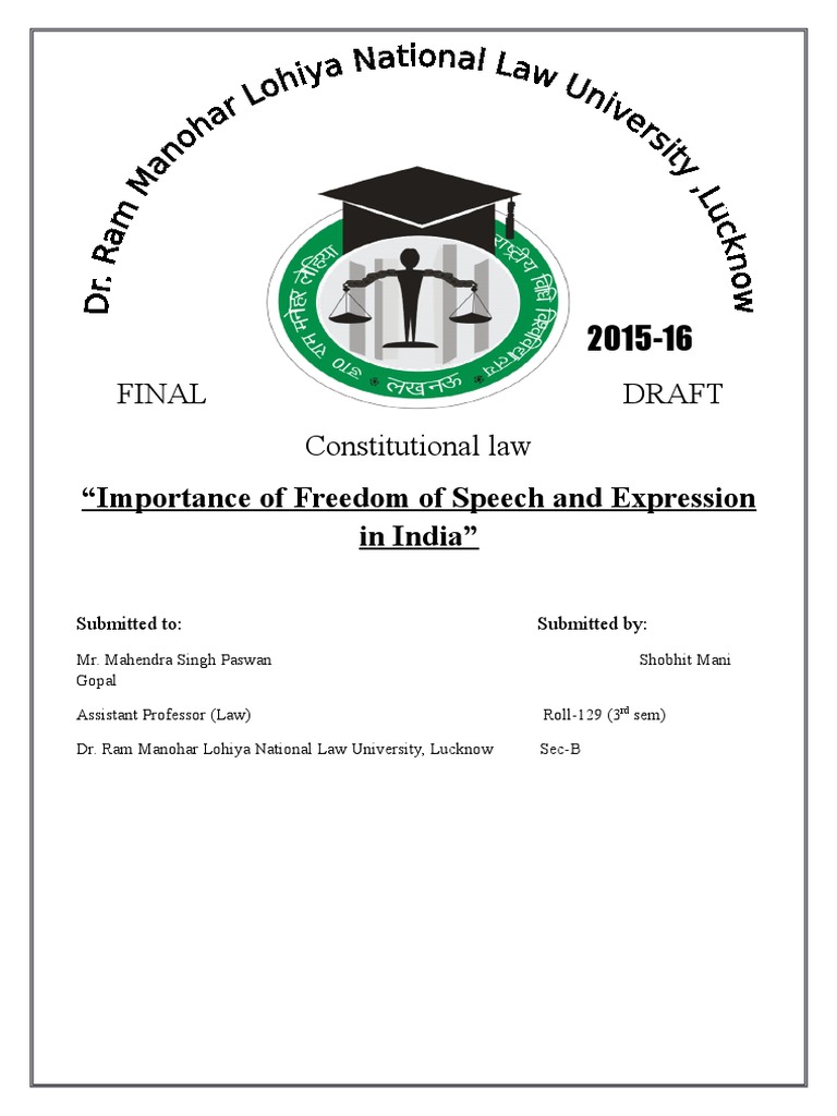 Importance of Freedom of Speech and Expression | PDF | Freedom Of ...