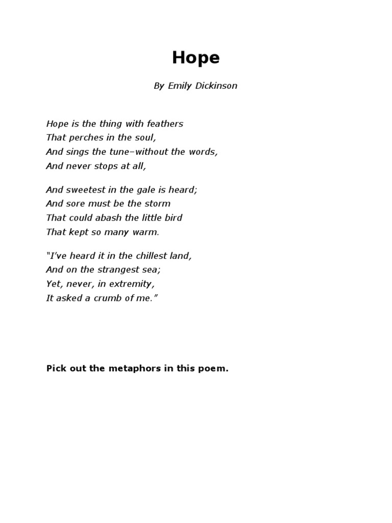 Analyzing Hope in Poetry | PDF