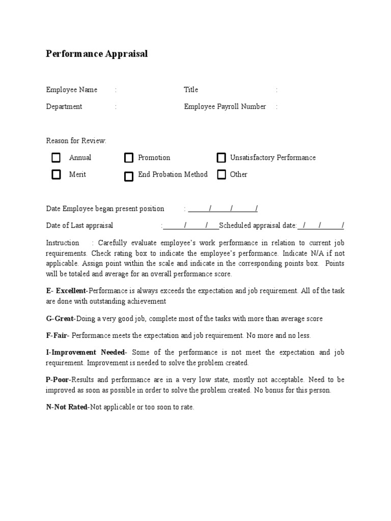 Coo Perform Appraisal | PDF | Performance Appraisal | Reliability ...