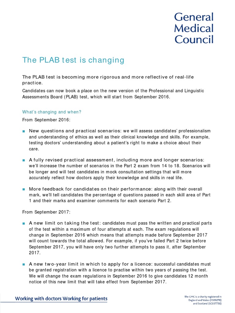 PLAB Changes Q A | PDF | Test (Assessment) | Educational Assessment