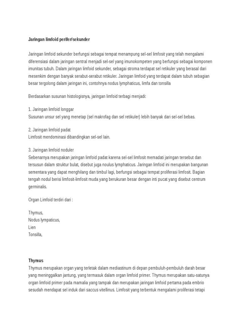 Jaringan Limfoid Perifer | PDF