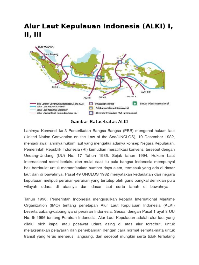 Alur Laut Kepulauan Indonesia (ALKI) I, II, III