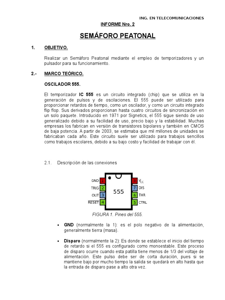 Semáforo Con 555 | PDF | Condensador | Circuito integrado