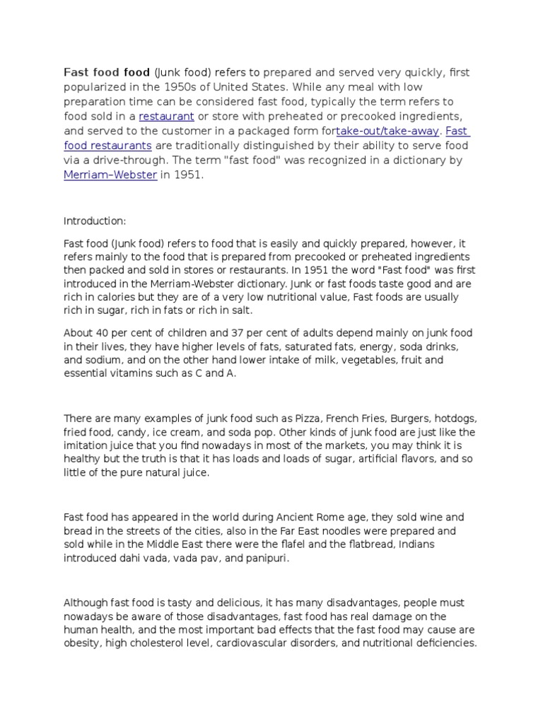 Junk Food | PDF | Junk Food | Fast Food