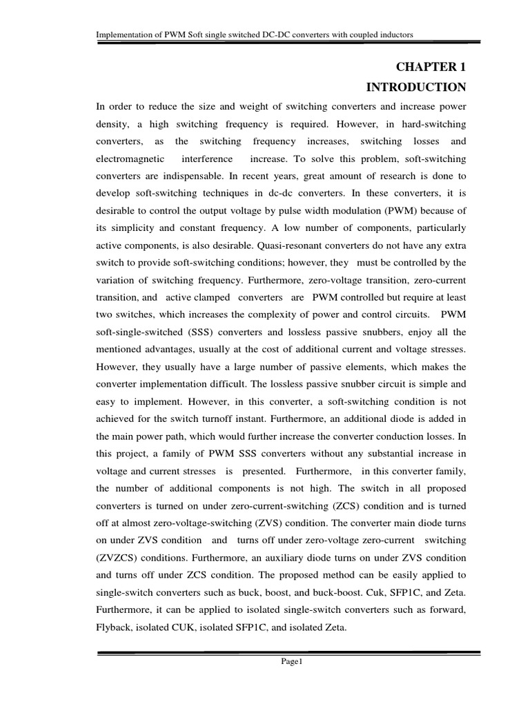 Soft Single Switched DC-DC Converters With Coupled Inductors | PDF | Electromagnetic ...