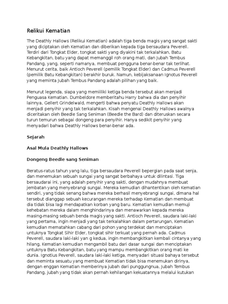 Relikui Kematian | PDF | Dewasa Muda