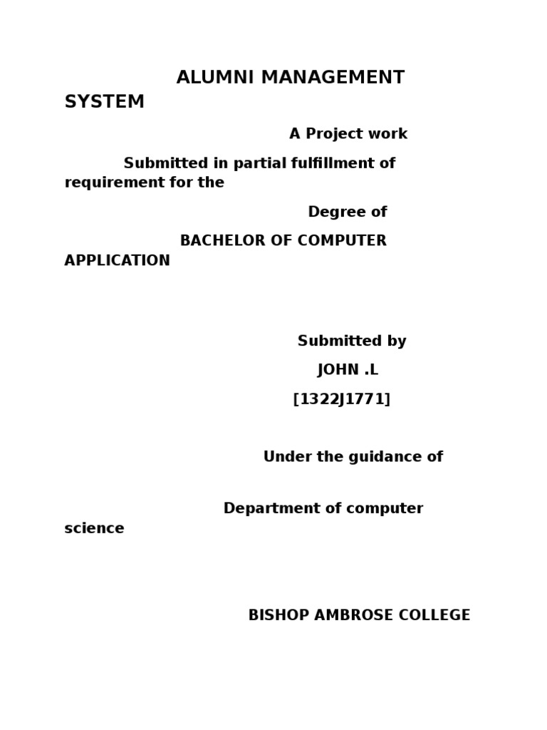 Alumni Management System Project Overview | PDF | Databases | Computer ...