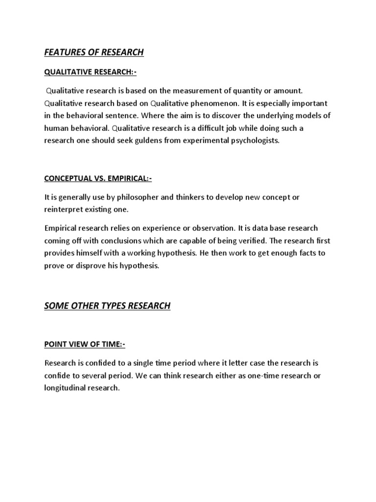 Features of Research | PDF