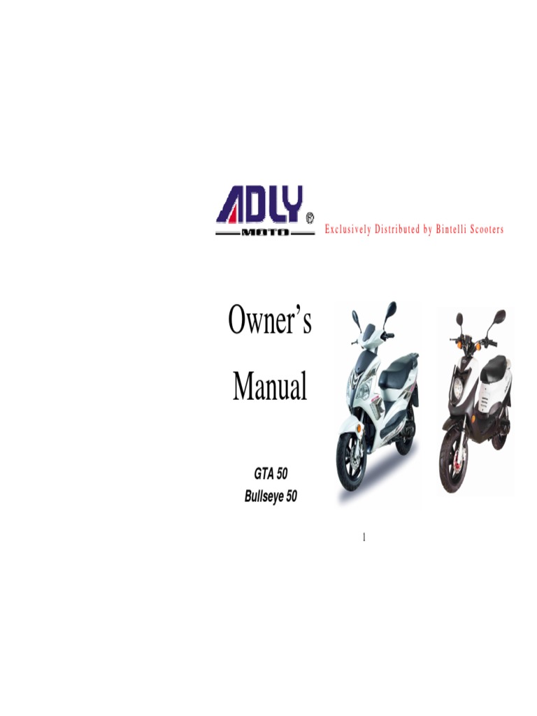 Adly Bullseye 50 Owner's Manual | PDF | Suspension (Vehicle) | Brake