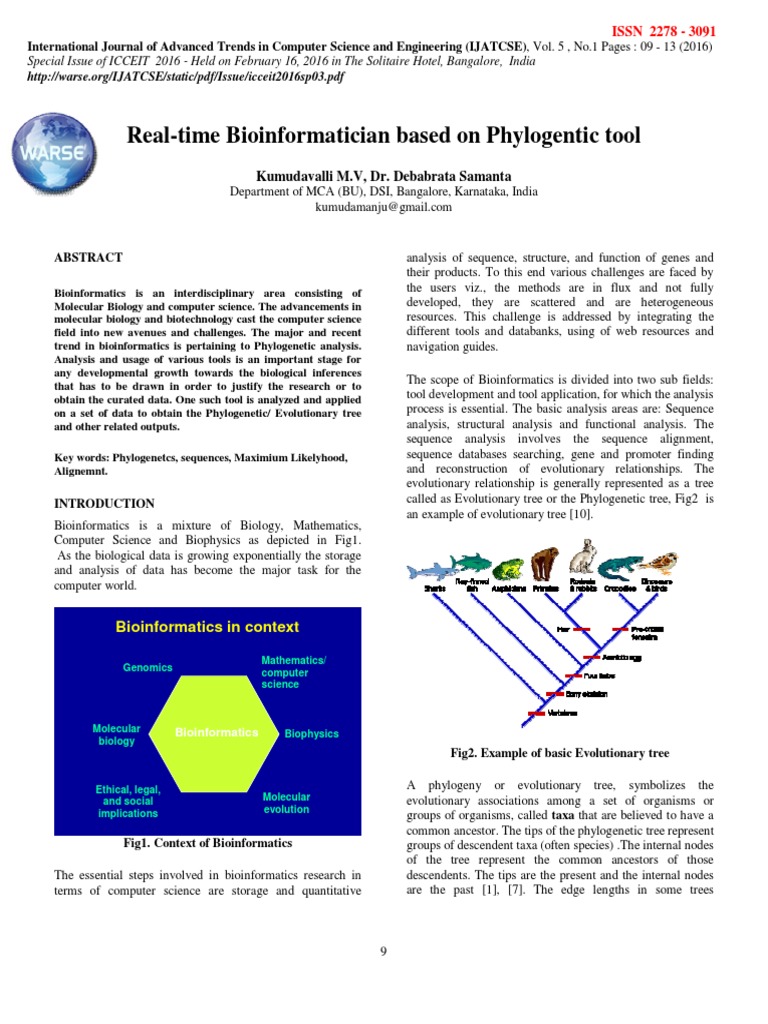 Real-Time Bioinformatician Based On Phylogentic Tool | PDF ...