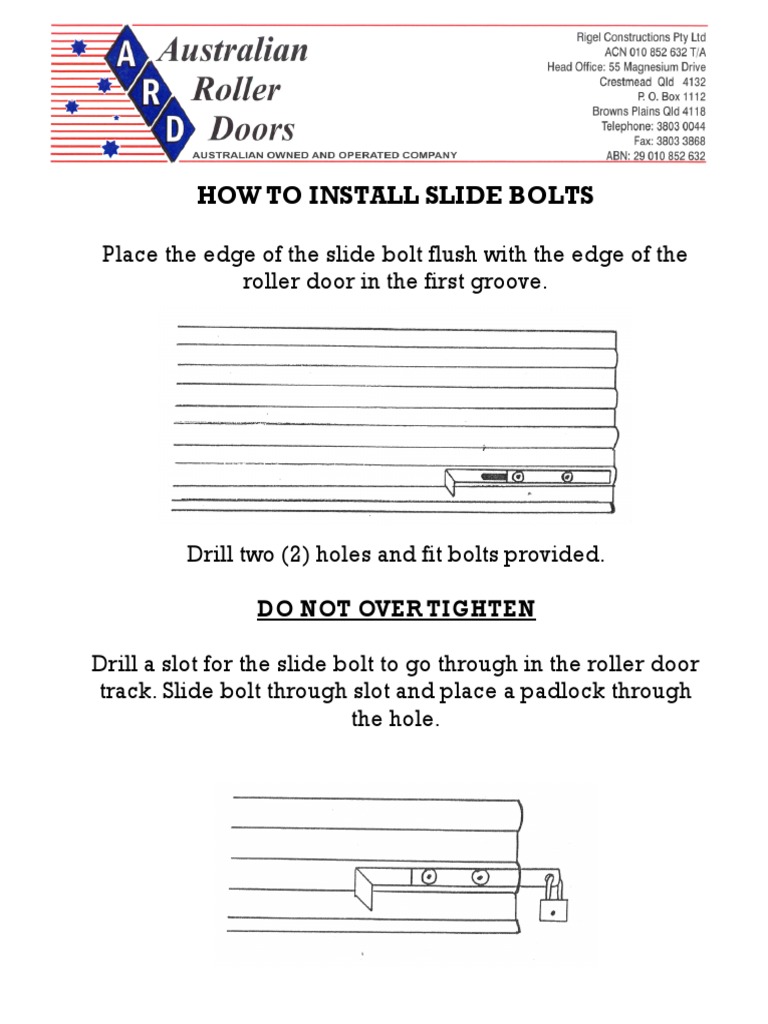 How To Install Slide Bolts | PDF