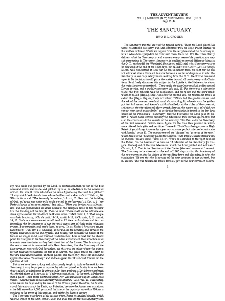 The Sanctuary by O. R. L. Crosier | PDF