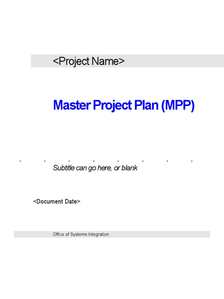 Master Project Plan (MPP) Template (2513v7) | Download Free PDF ...