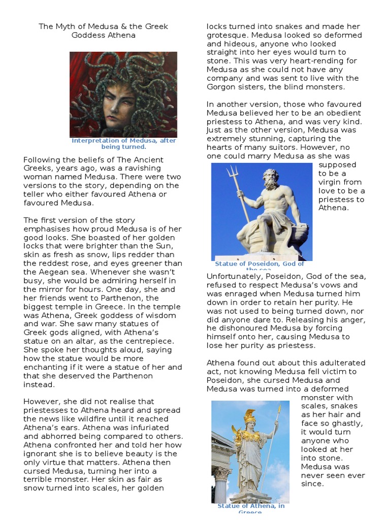 The Myth of Medusa | PDF | Medusa | Athena