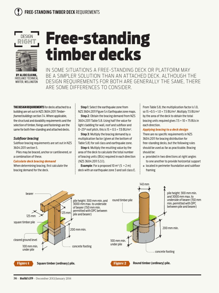 Free-Standing Timber Deck Design Guide | PDF | Deep Foundation | Lumber