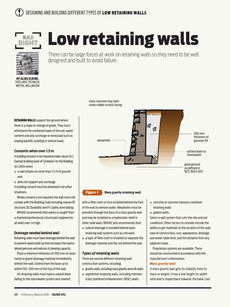 Designing Low Retaining Walls | PDF | Masonry | Drainage