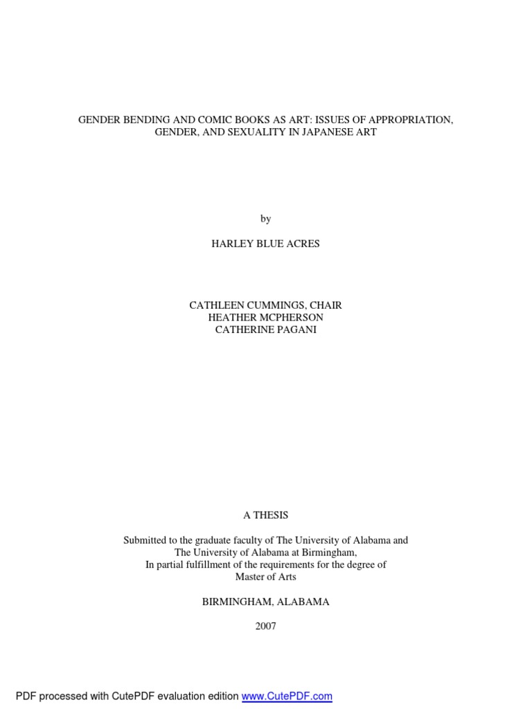 Gender Bending and Comic Books As Art Issues of Appropriation Gender ...