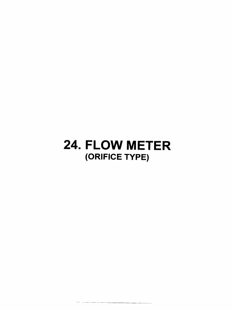 Flow Meter (Orifice) | PDF