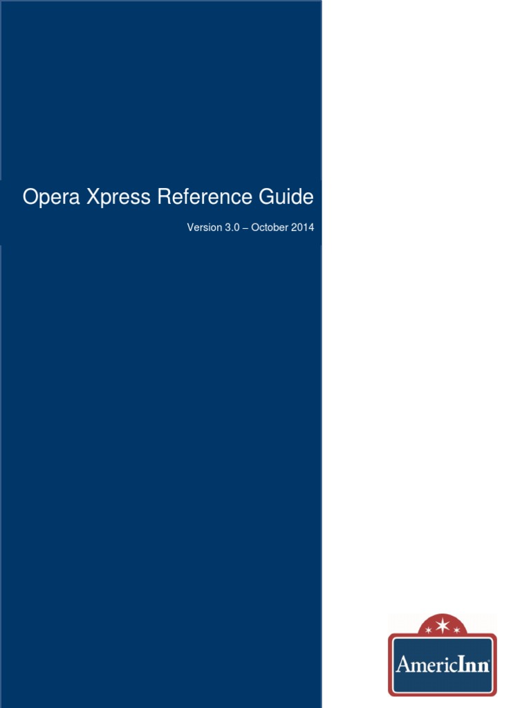 Opera Xpress Reference Guide 3.0 | PDF | Cheque | Voucher